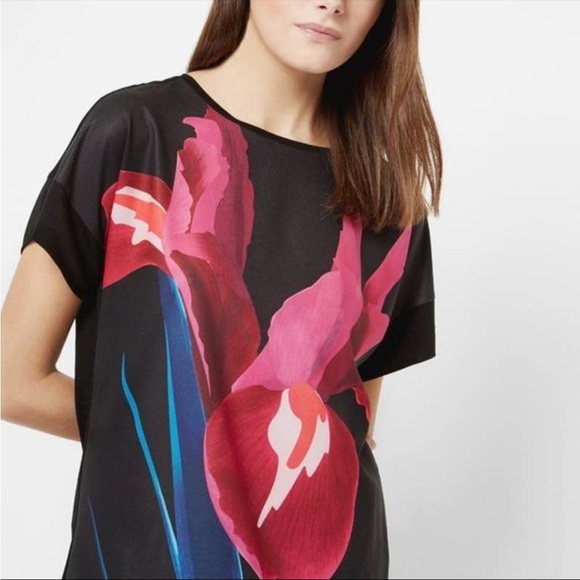 Ted Baker | Tops | Ted Baker Basula Stencil Stem Woven Front Deep Pink ...